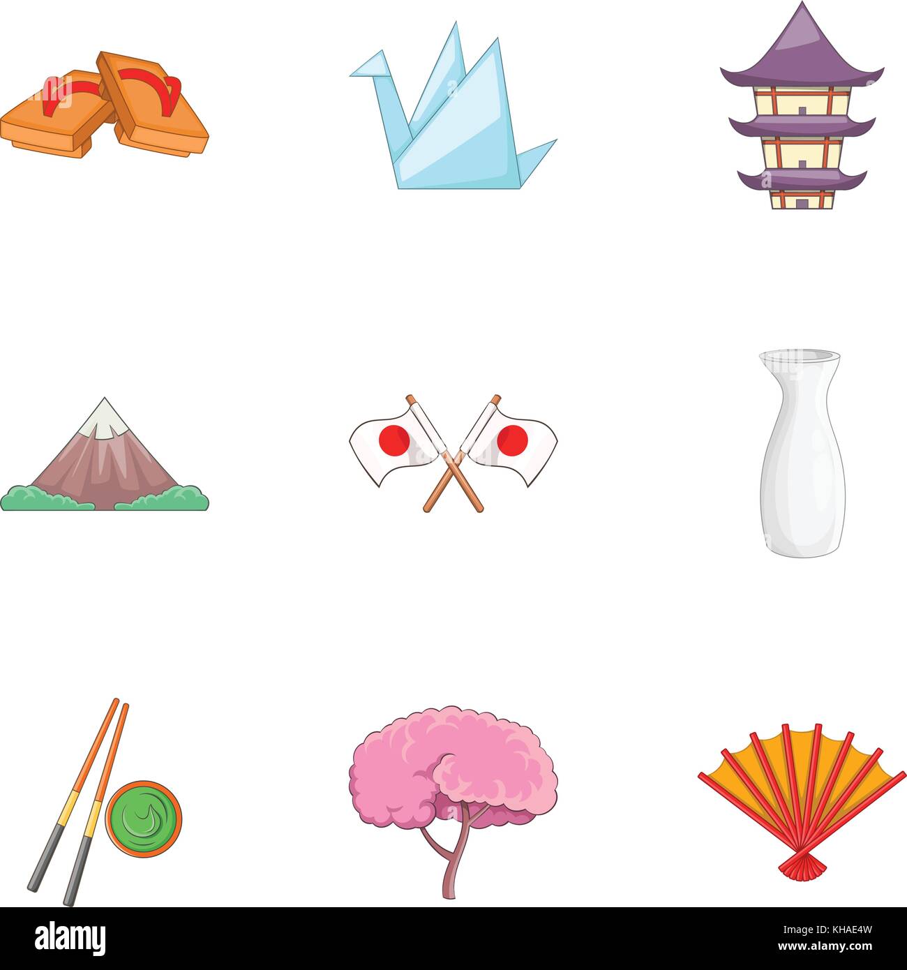Japan icons set, cartoon style Stock Vector Image & Art - Alamy