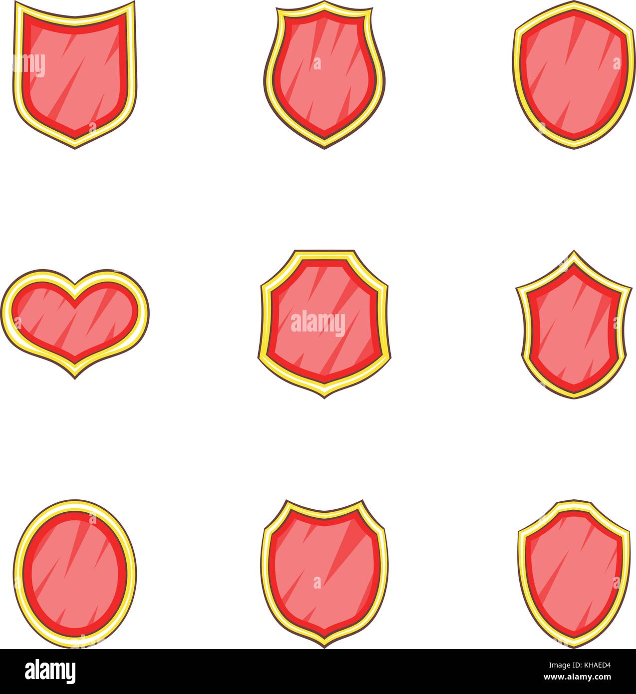 Vintage heraldic shield shape icons set Stock Vector Image & Art - Alamy