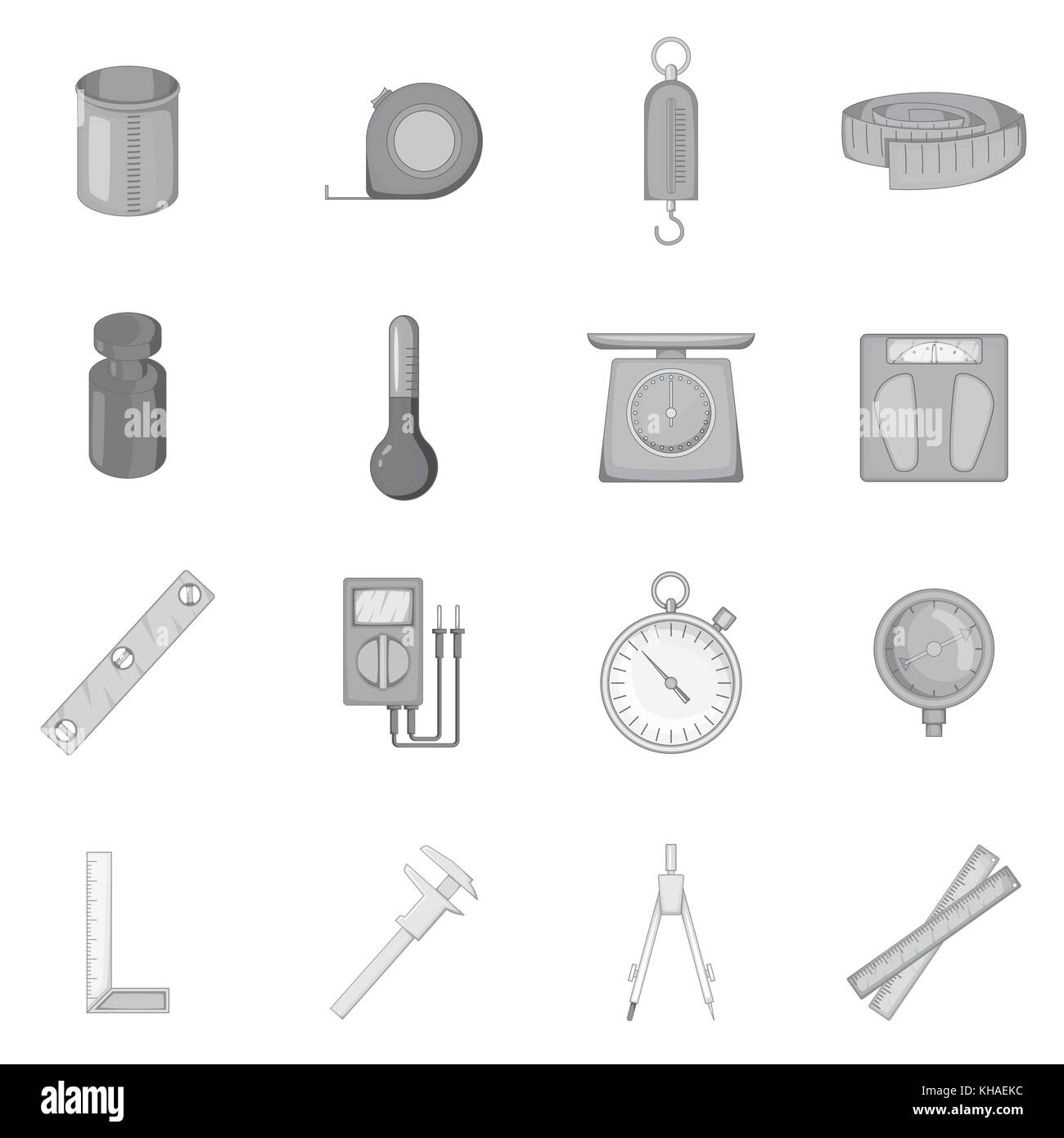 Measure tools icons set, monochrome style Stock Vector Image & Art - Alamy