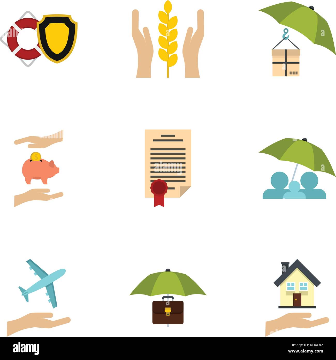 Keeping icons set, flat style Stock Vector Image & Art - Alamy