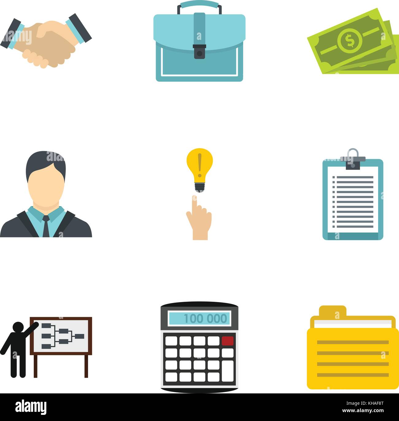 Firm icons set, flat style Stock Vector Image & Art - Alamy