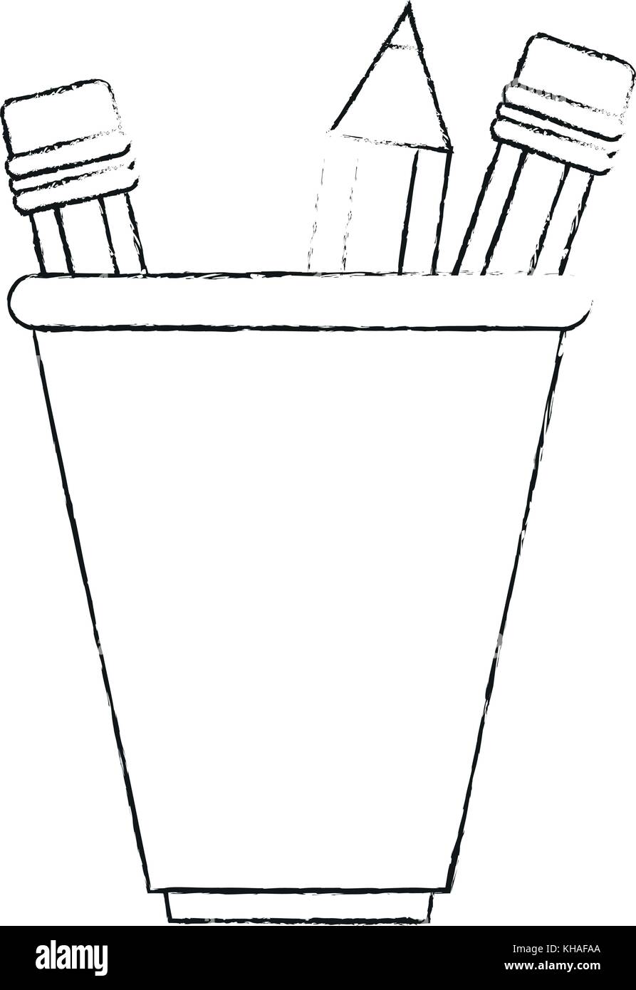 Marker and pencil in cup Stock Vector Image & Art - Alamy