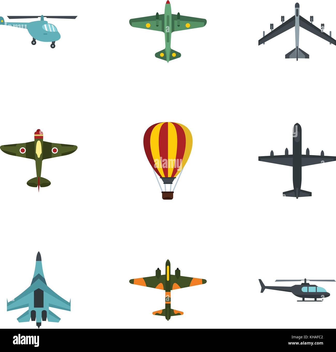 Military aircraft icons set, flat style Stock Vector Image & Art - Alamy