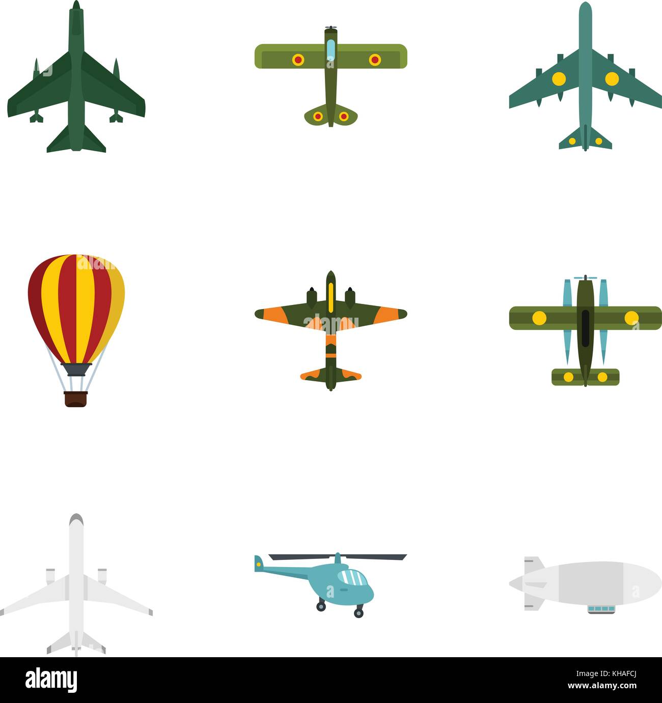 Army planes icons set, flat style Stock Vector Image & Art - Alamy