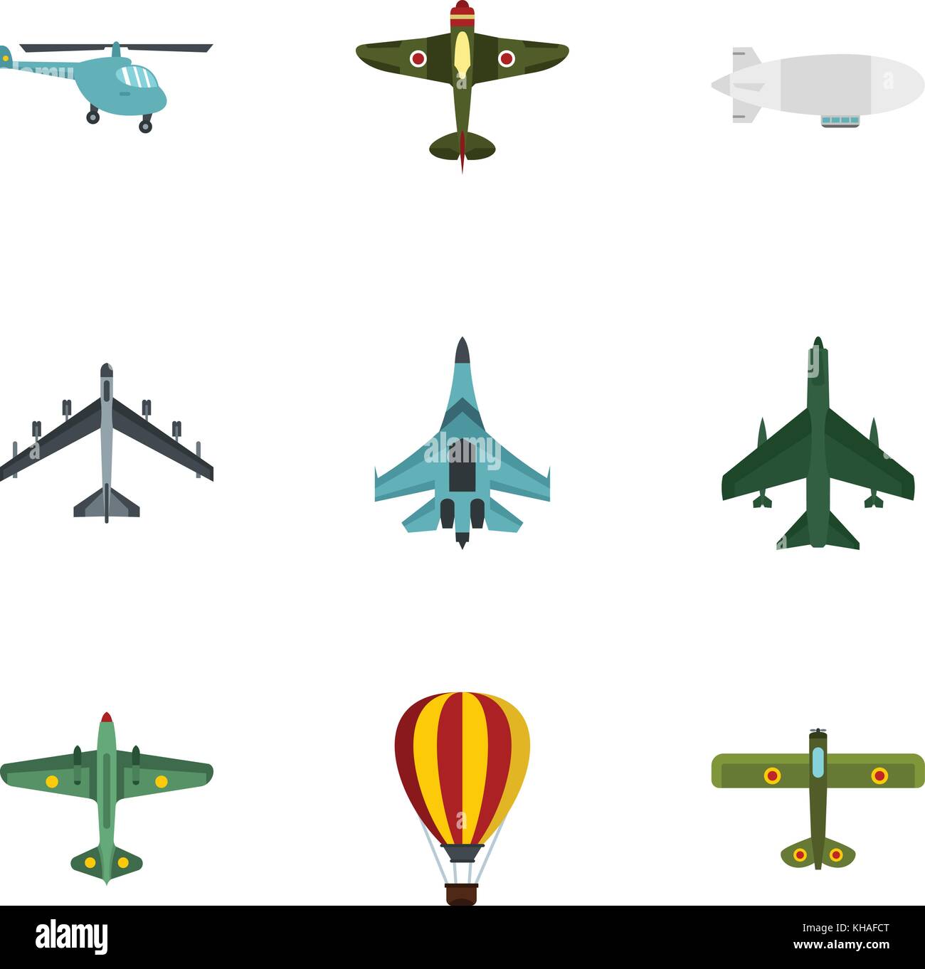 Combat aircraft icons set, flat style Stock Vector Image & Art - Alamy