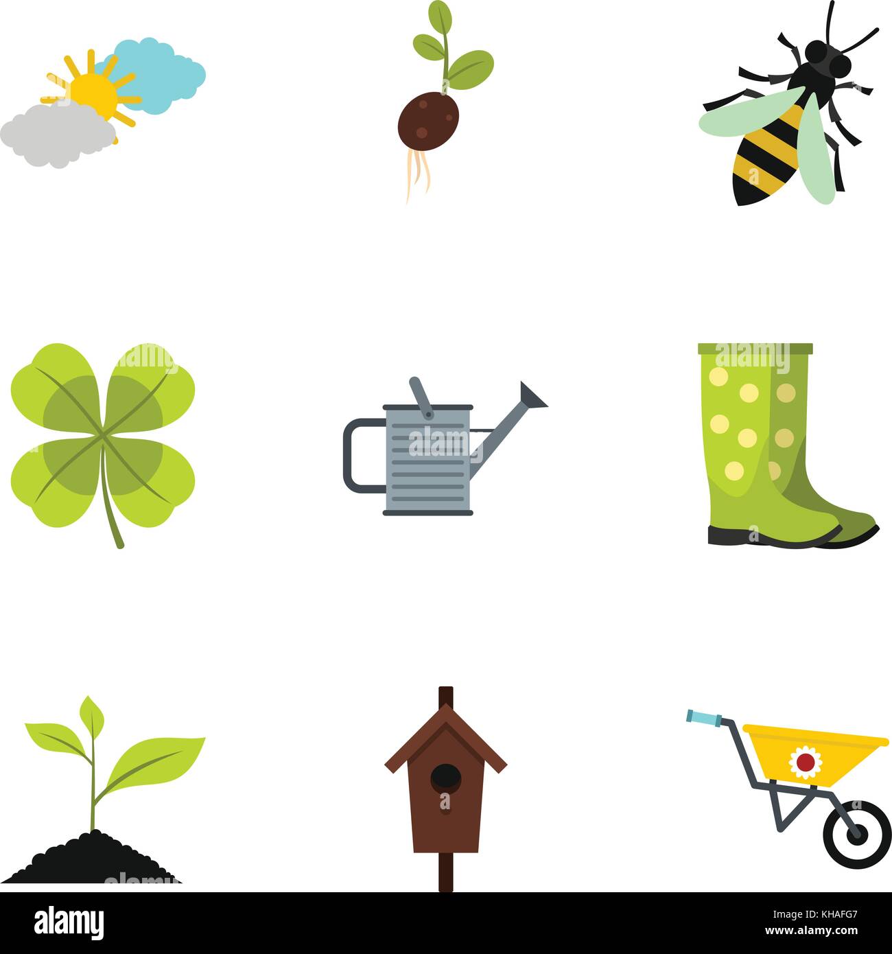 Garden icons set, flat style Stock Vector Image & Art - Alamy