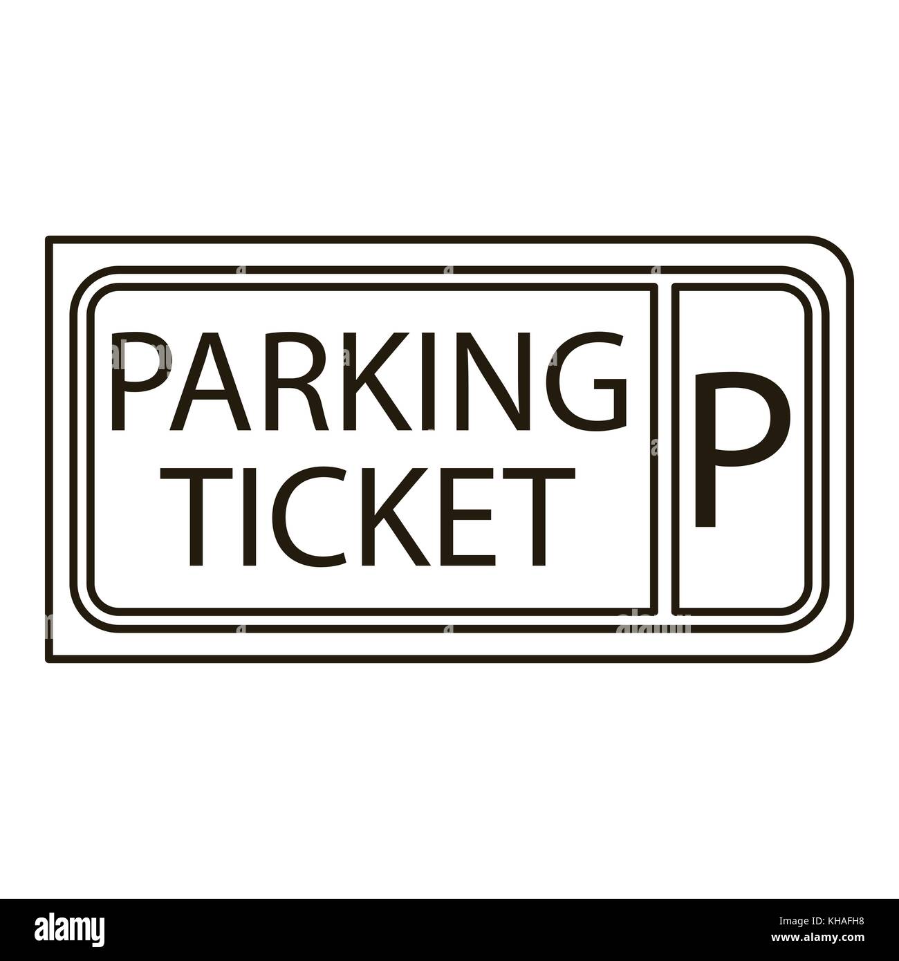 Parking ticket icon, outline style Stock Vector Image & Art - Alamy