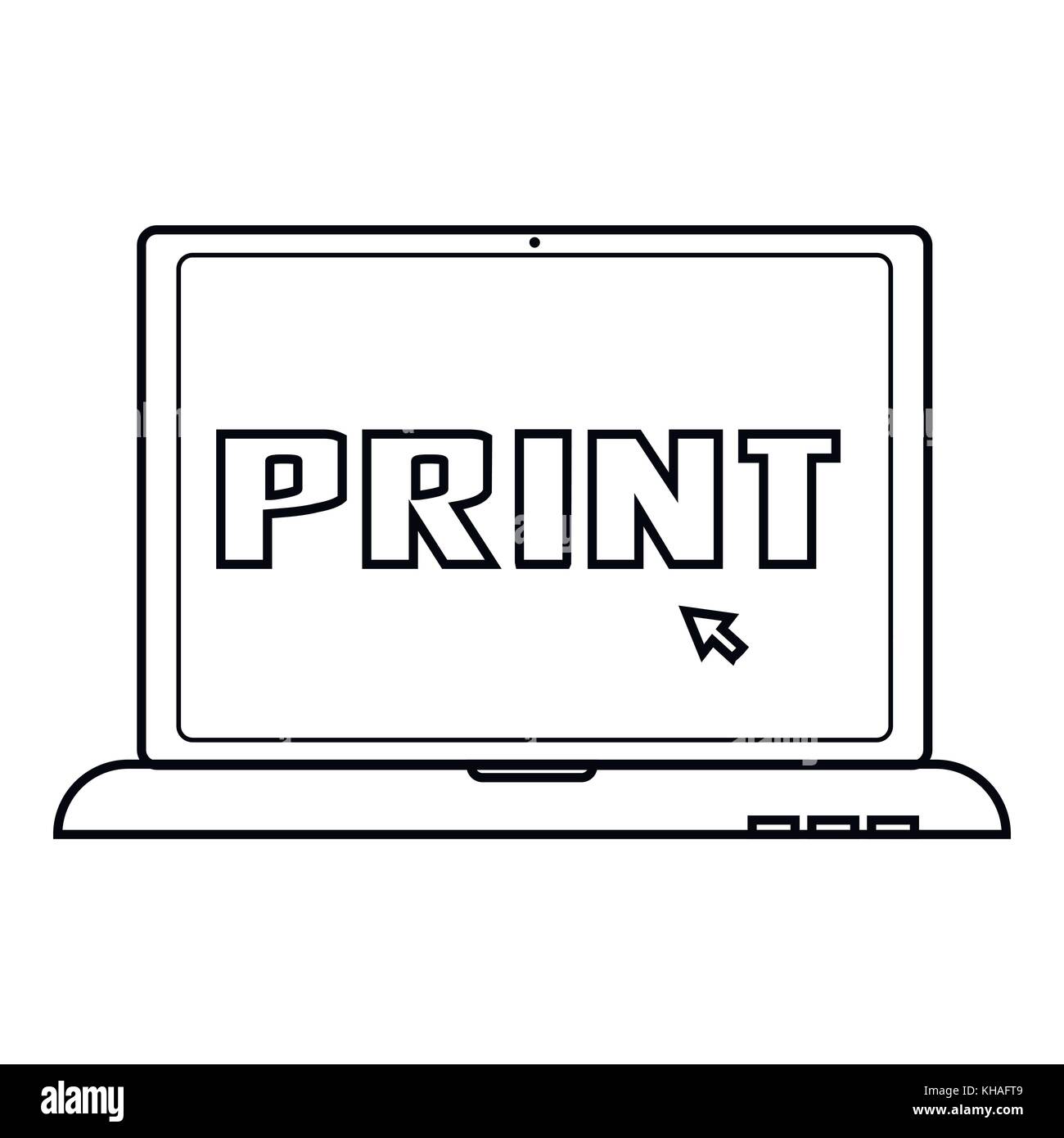 Print icon, outline style Stock Vector Image & Art - Alamy