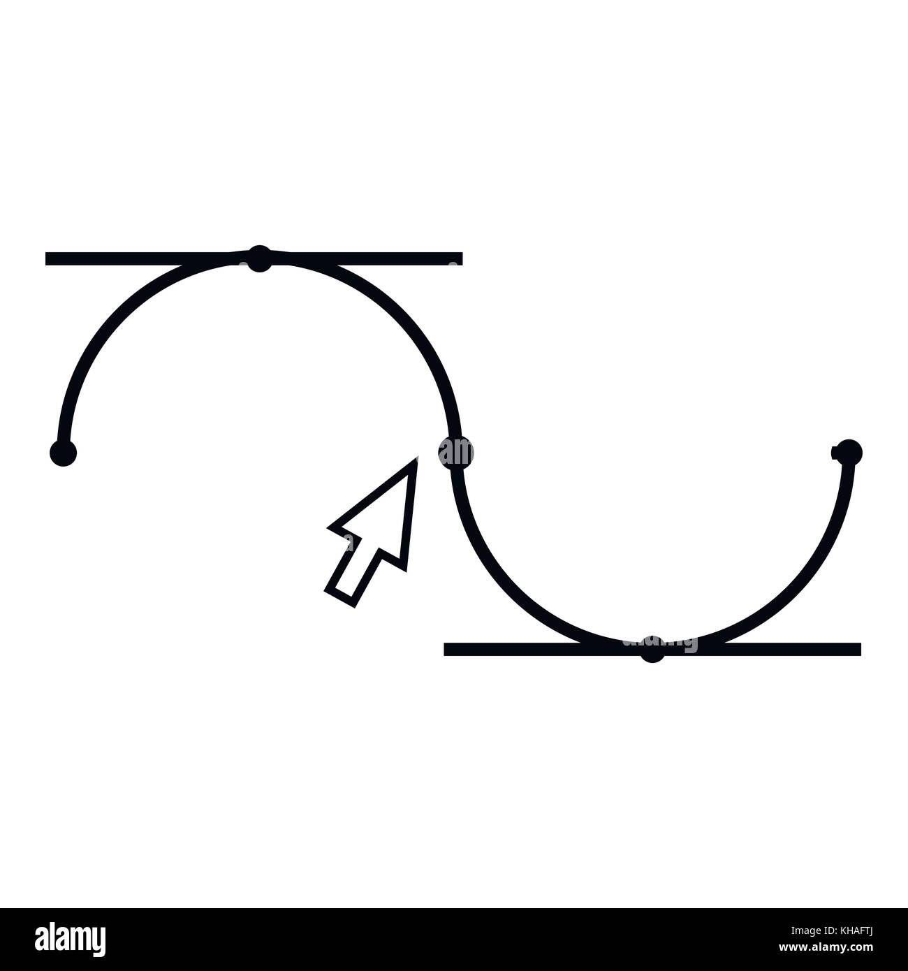 Bezier curve icon, outline style Stock Vector Image & Art - Alamy
