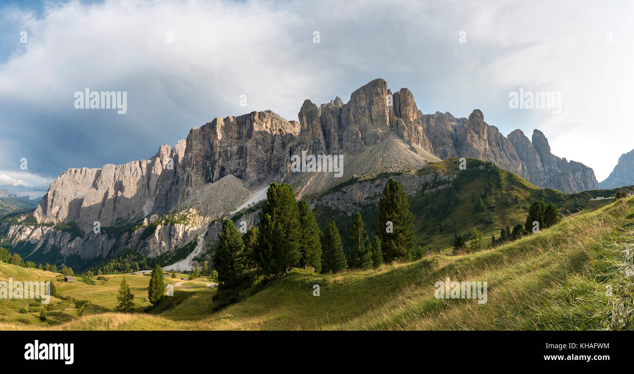 Sella Group with Piscadu, Val Gardena Pass, Passo Gardena, Natural Park ...