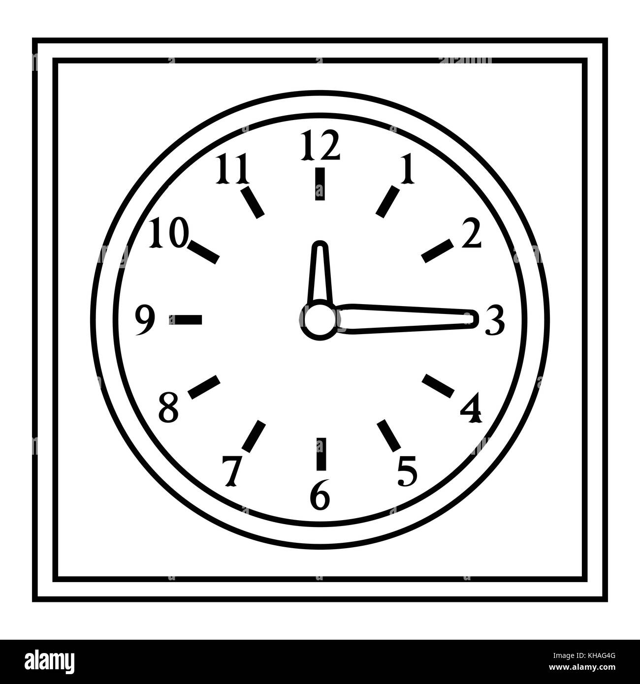 Square wall clock icon, outline style Stock Vector Image & Art - Alamy