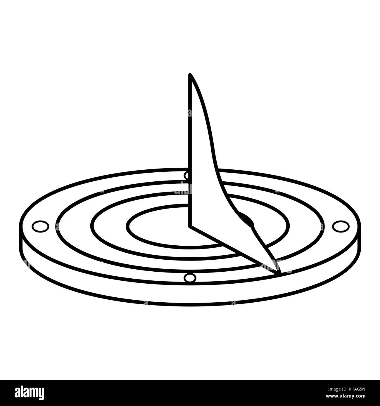 Sundial sun clock line Stock Vector Images - Alamy
