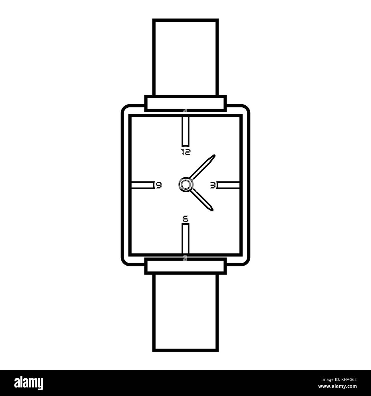 Square wristwatch icon, outline style Stock Vector Image & Art - Alamy