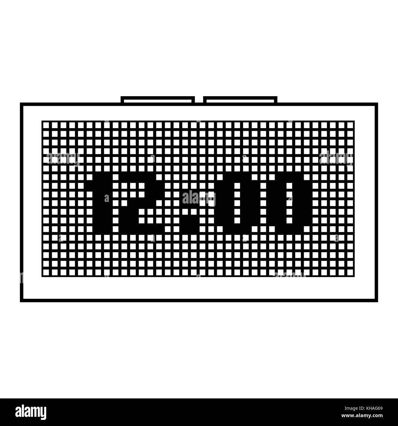 Digital clock icon, outline style Stock Vector Image & Art - Alamy