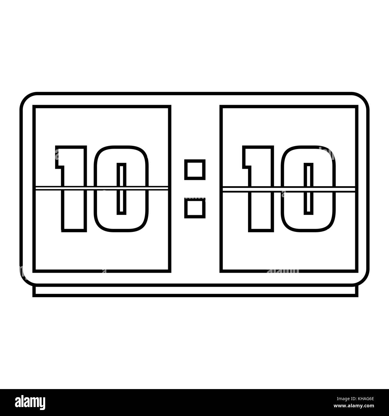 Big digital clock icon, outline style Stock Vector Image & Art - Alamy