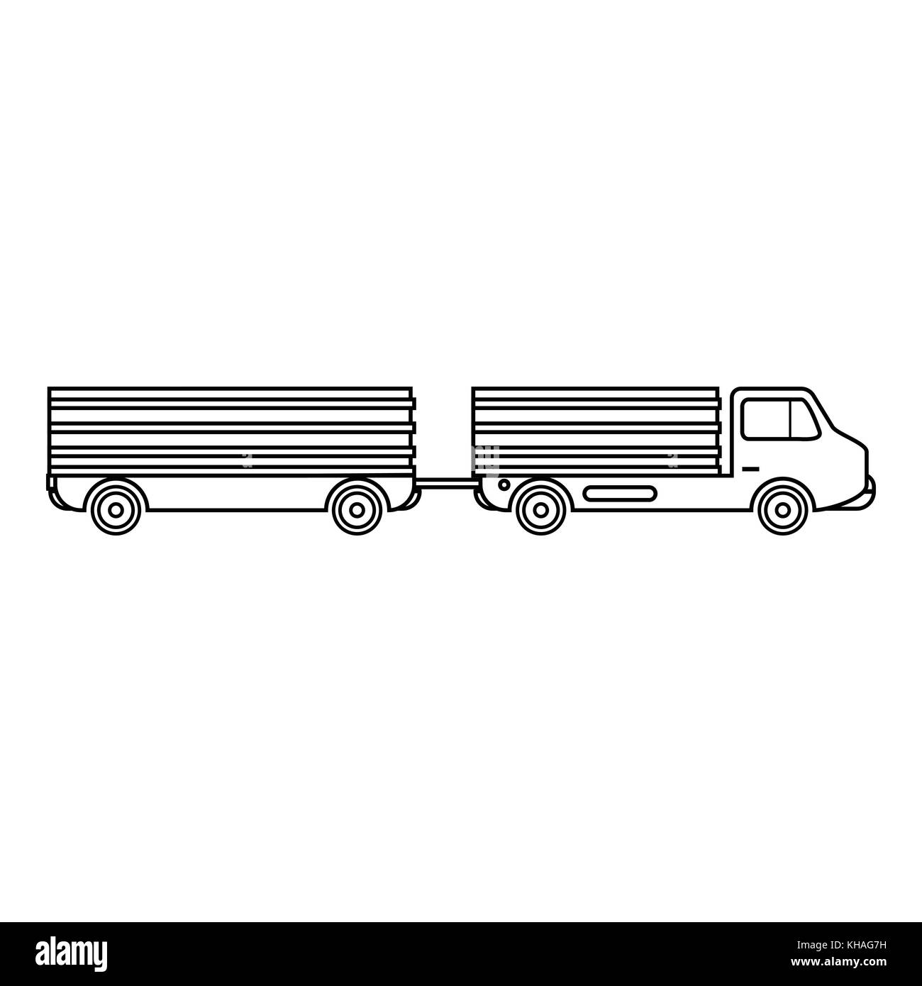 Trailer icon, outline style Stock Vector Image & Art - Alamy