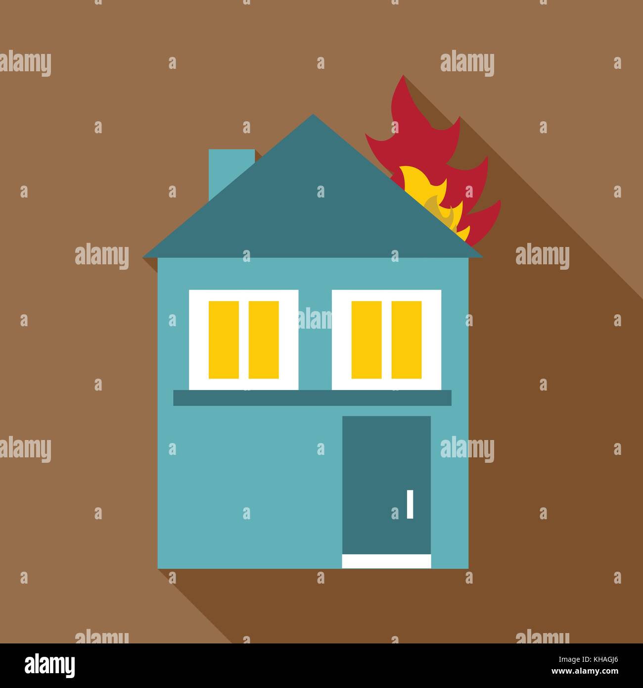 Burning house icon, flat style Stock Vector Image & Art - Alamy
