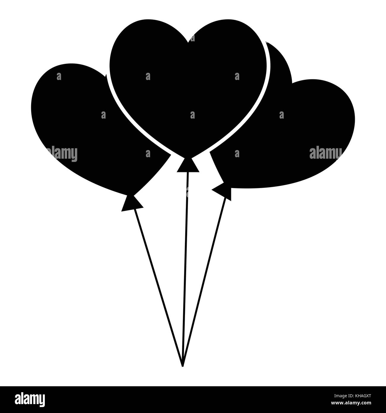 Three hearts icon, simple style Stock Vector Image & Art - Alamy