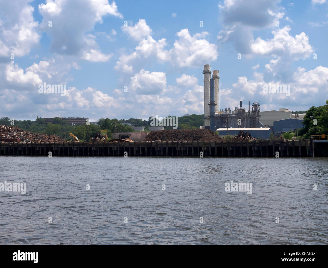 Recycling center on the Hudson River south of Albany, NY Stock Photo ...