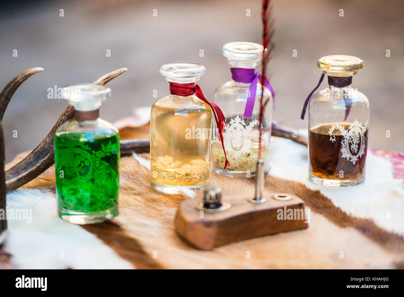 Detail of some handmade perfume bottles Stock Photo - Alamy