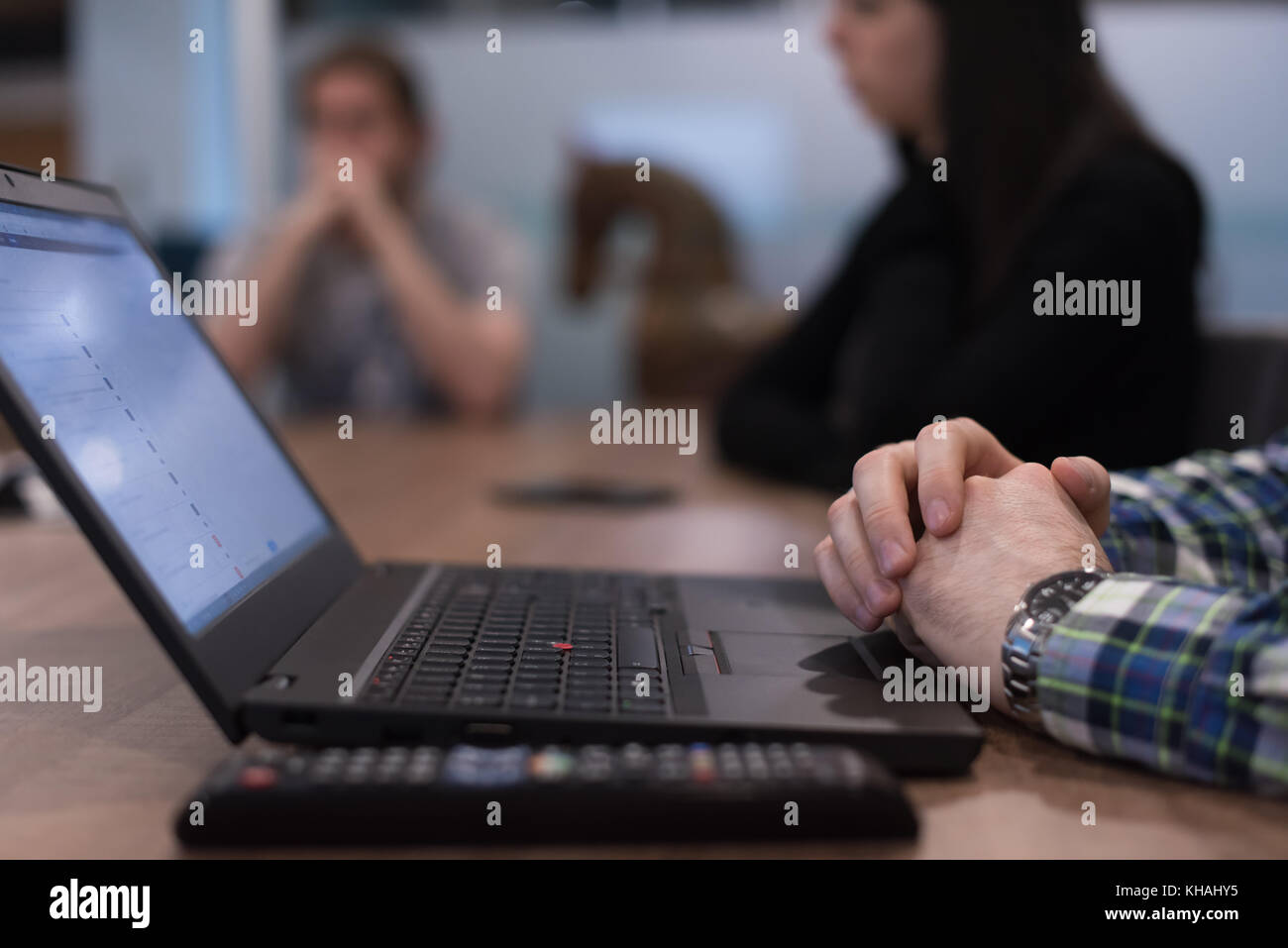 software developer writing programming code on laptop computer Stock ...