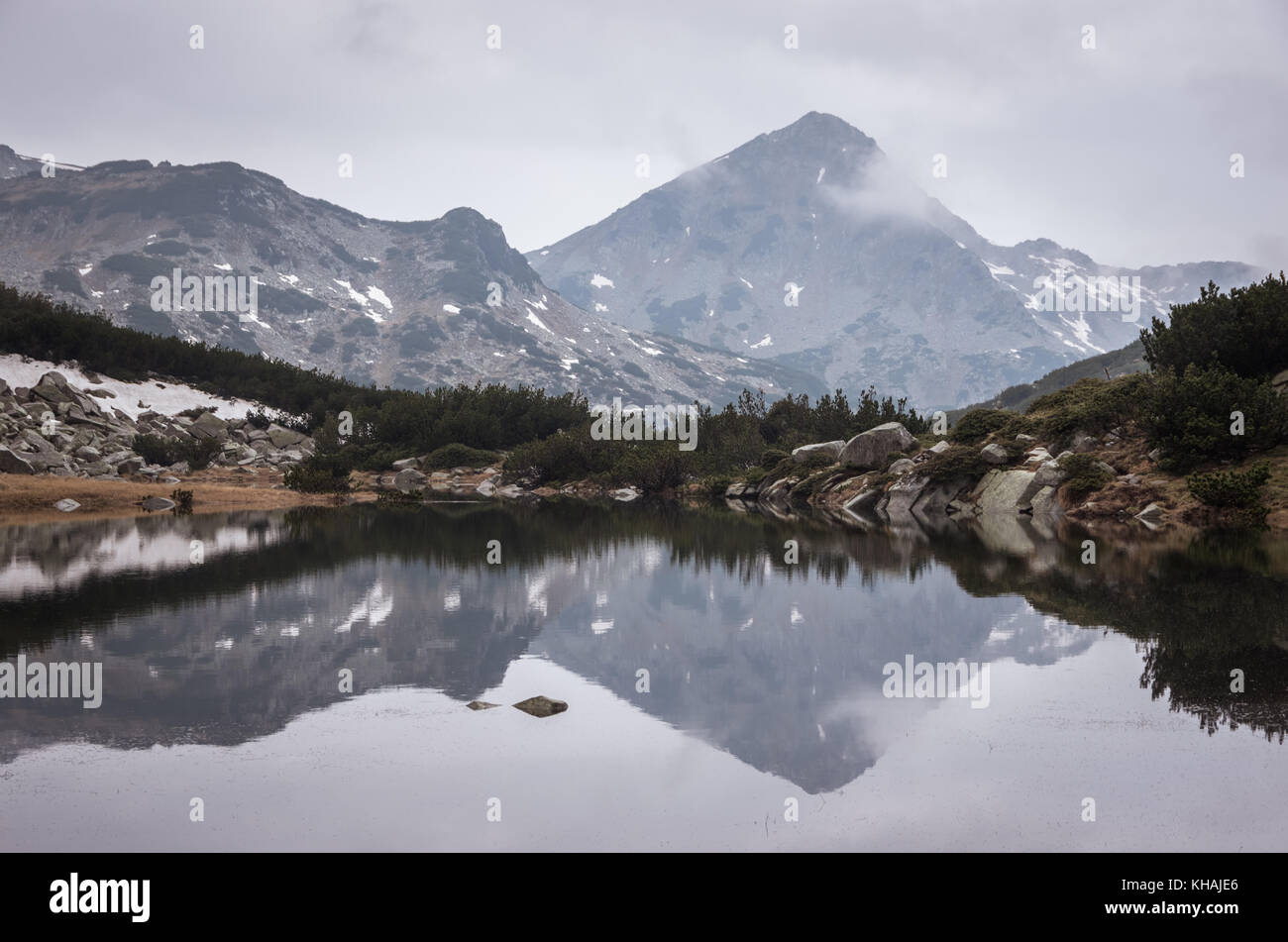 Mount Vihren reflection Stock Photo - Alamy