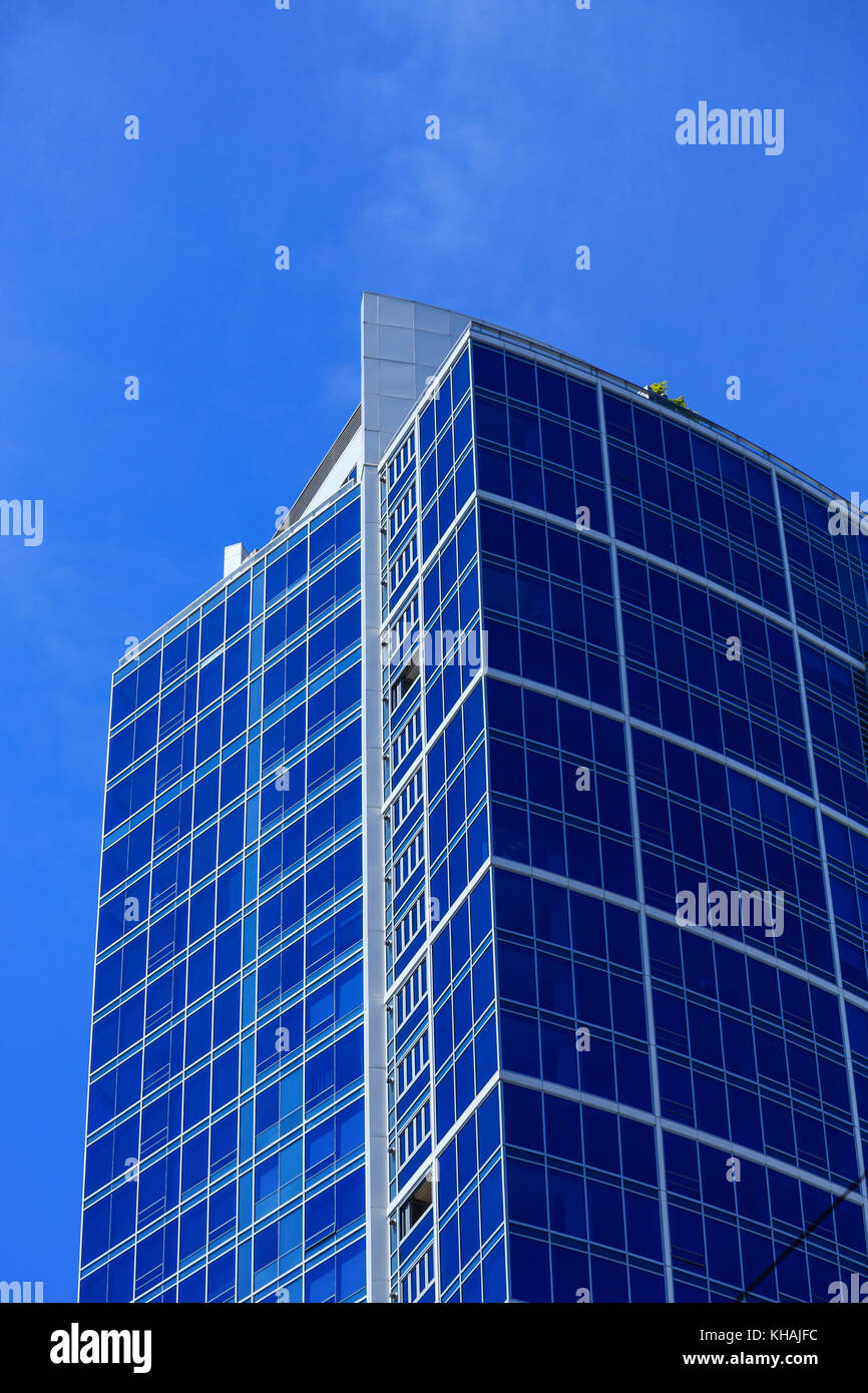 Modern Blue Office Tower in Seattle Washingtom Stock Photo - Alamy
