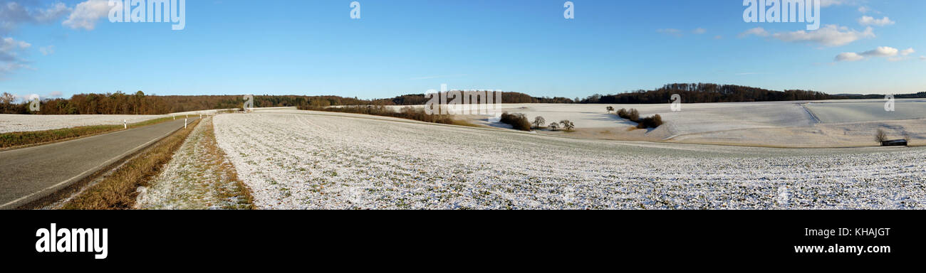 Beautiful Winter Landscape in Germany, Mittelhessen Stock Photo - Alamy