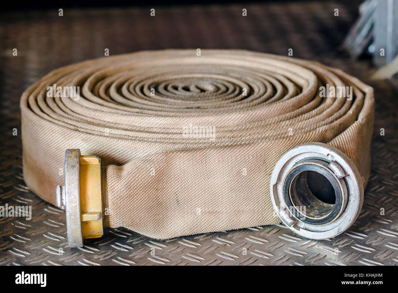 Hoses of firefighters in order inside the fire truck Stock Photo - Alamy