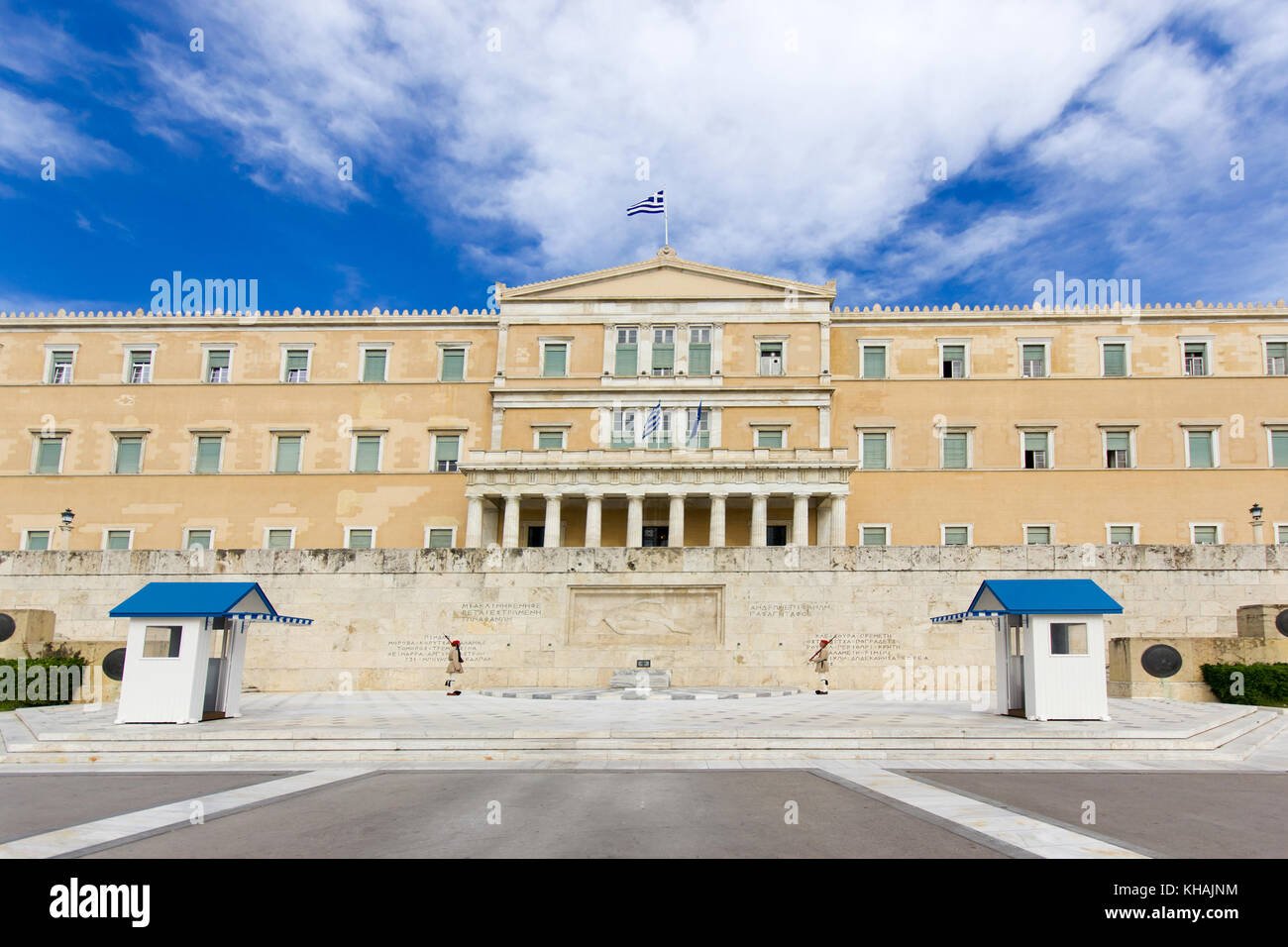 The Greek Presidential guard called Tsoliades dressed in traditional ...