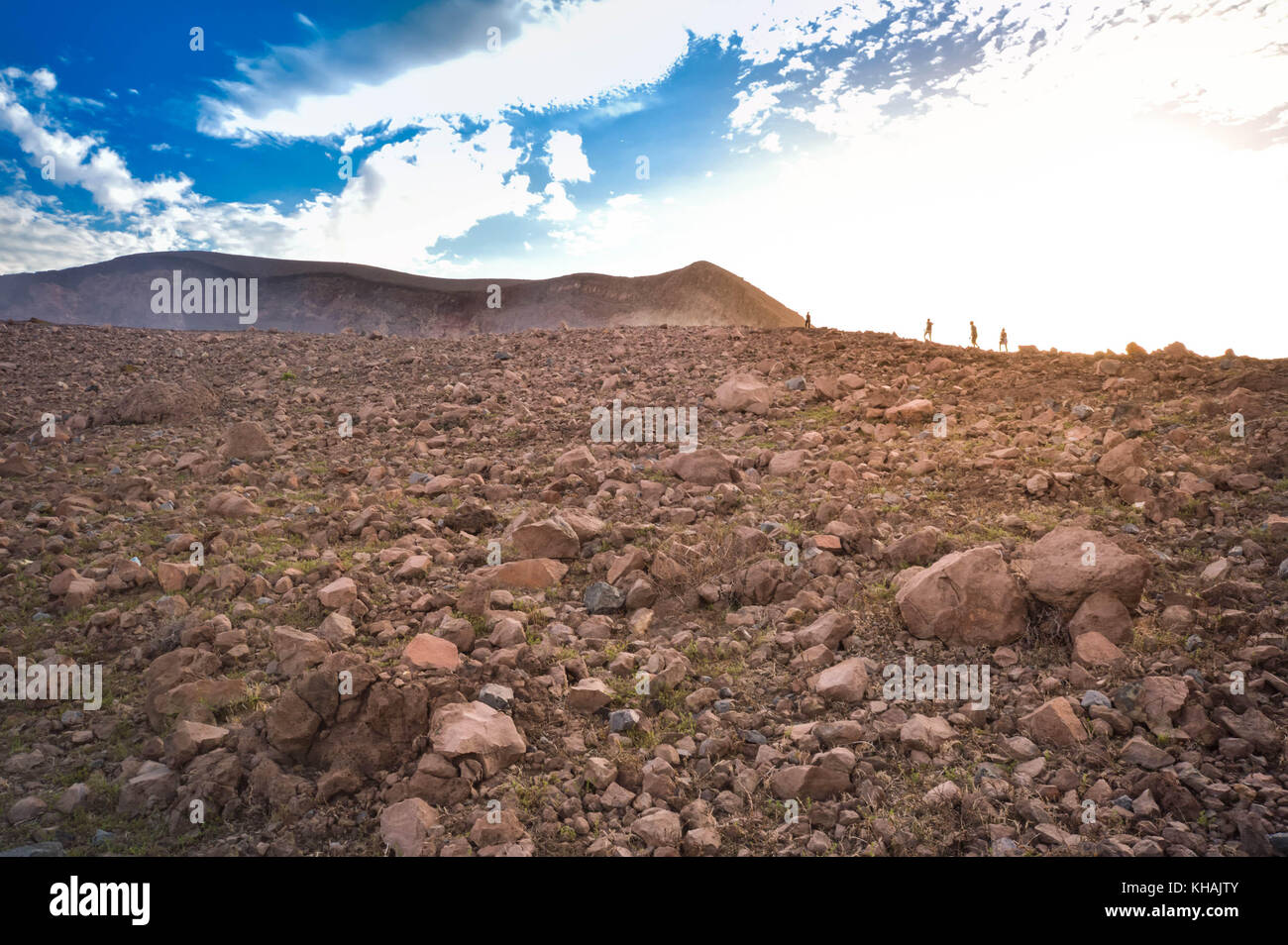 Sunset colors and the beautiful fuming crater of Telica Volcano - one ...