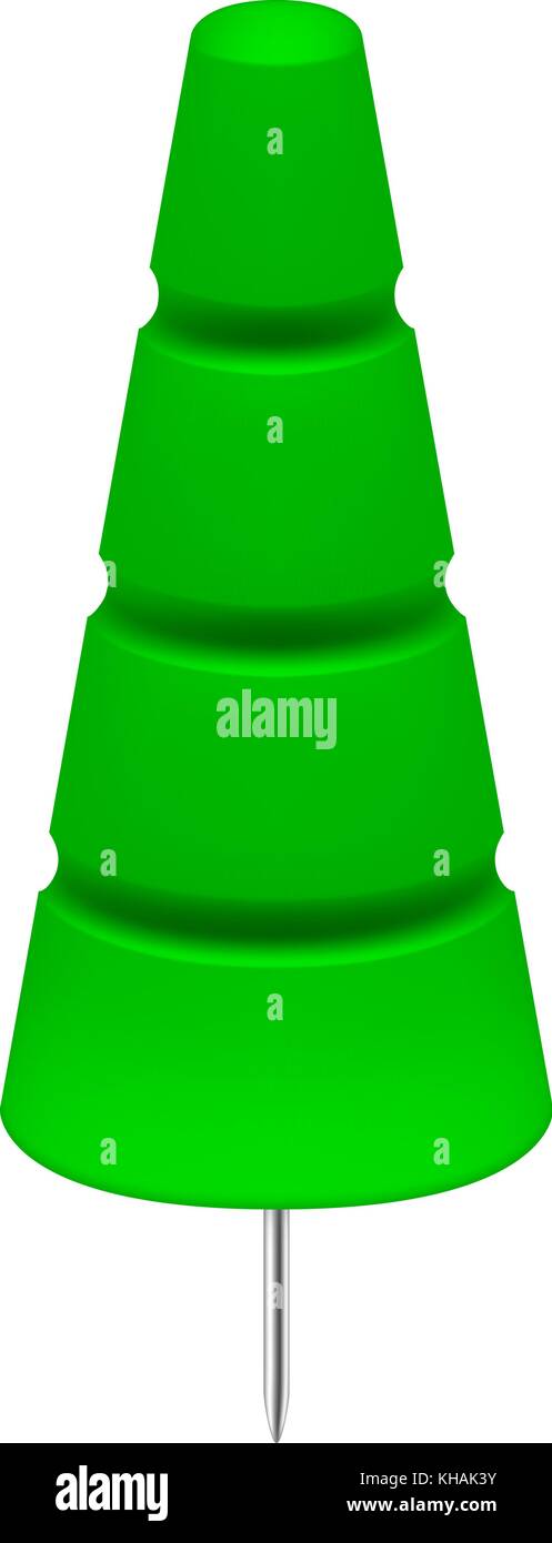 Green push pin in shape of tree on white background Stock Vector Image ...