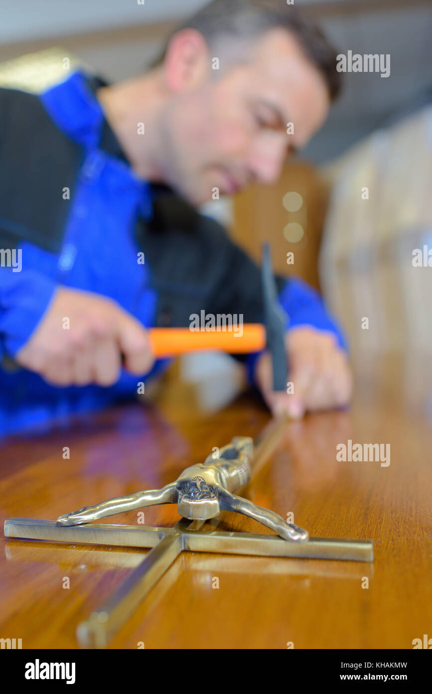 Statue of hammering man hi-res stock photography and images - Alamy