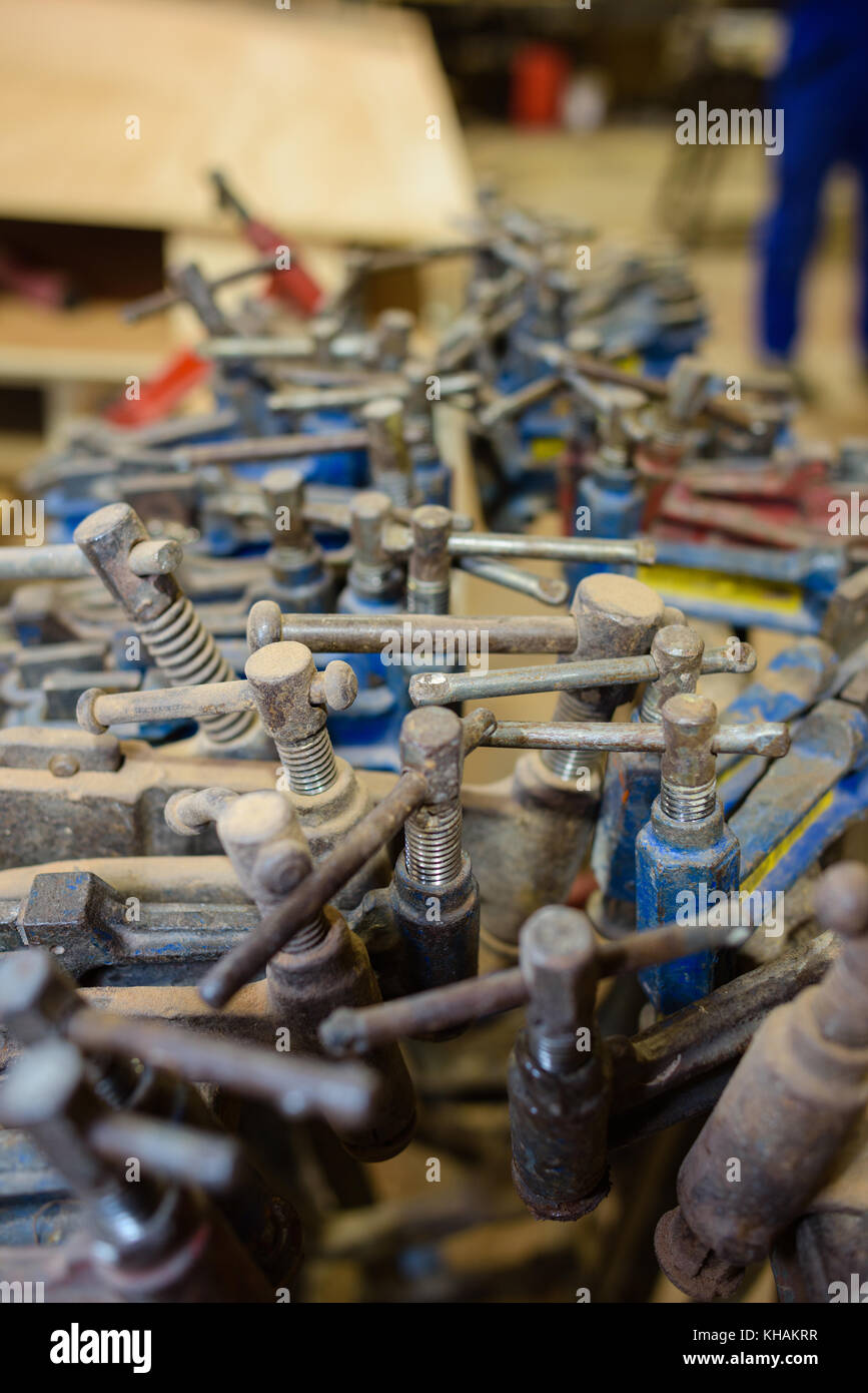 Closeup of vice clamps Stock Photo - Alamy