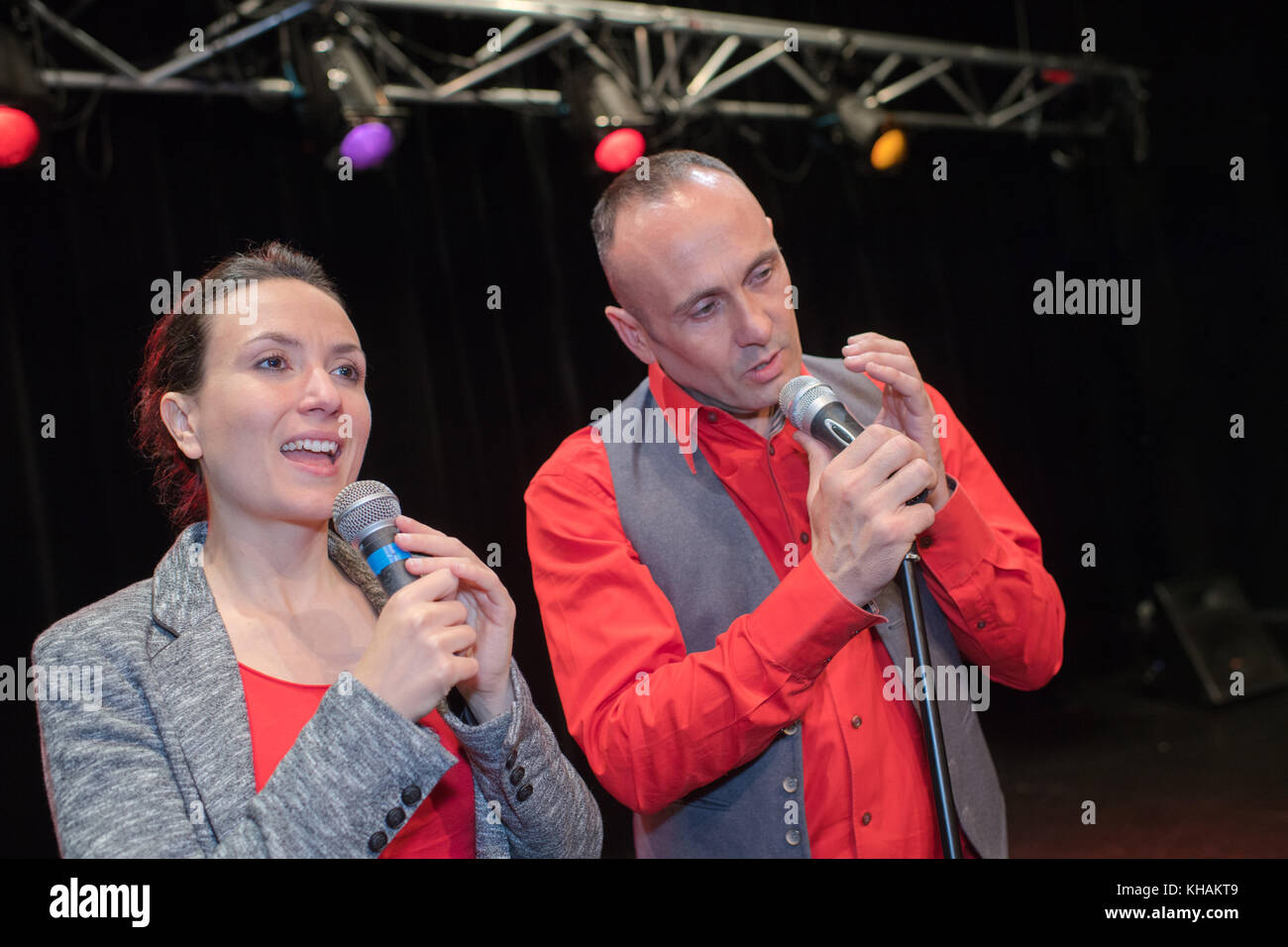 singer duo in the stage Stock Photo - Alamy