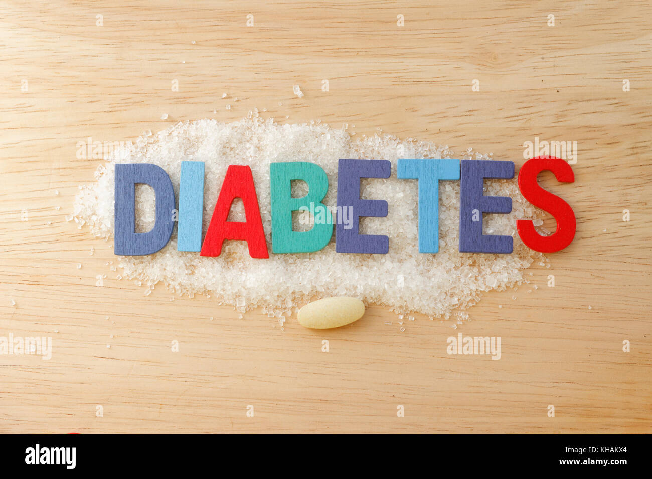 Diabetes concept. Colorful / colourful alphabet with word DIABETES with ...