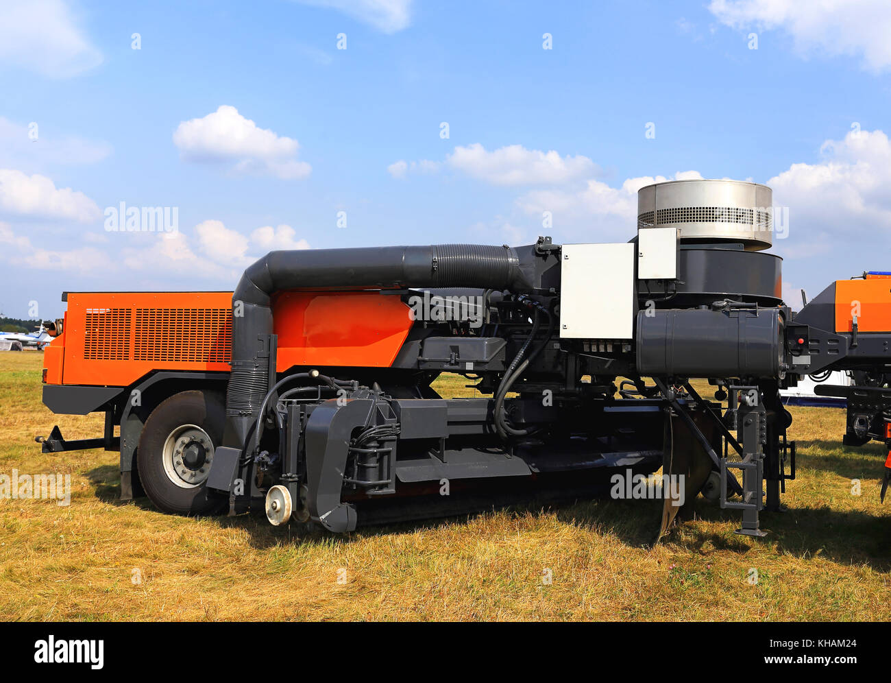 Towing equipment for cleaning runways and taxiways of airfields Stock ...