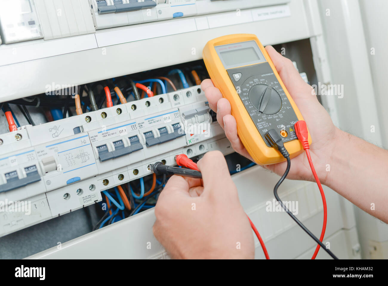 Testing electric current Stock Photo - Alamy