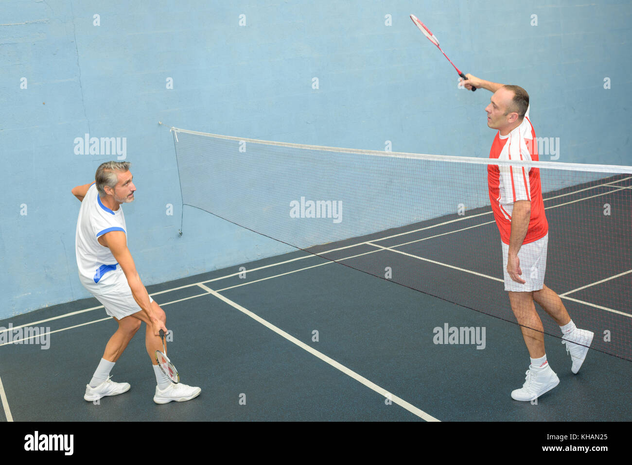 badminton player going for a win Stock Photo - Alamy