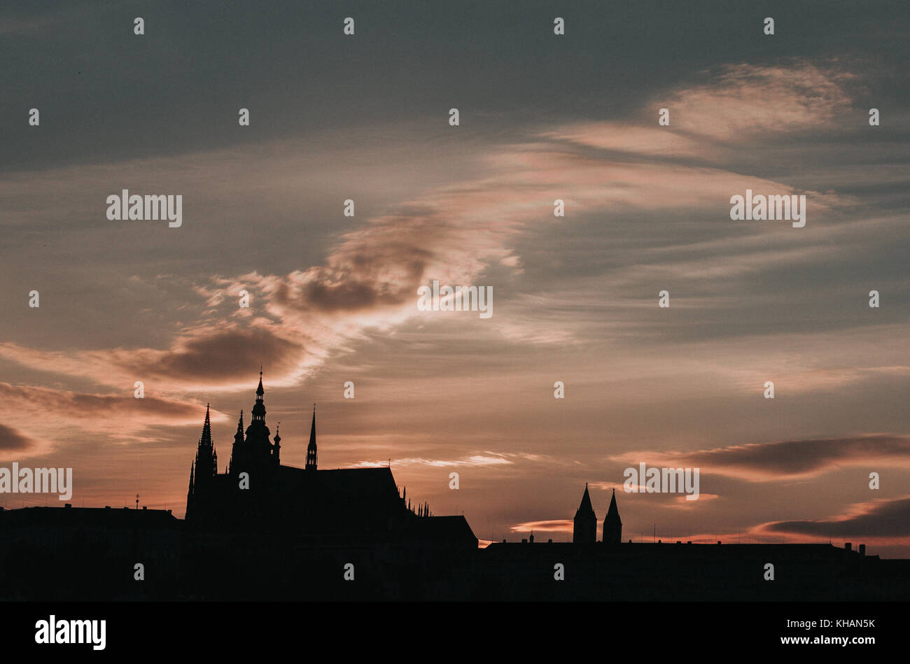 Sunset on Prague citadel Stock Photo - Alamy