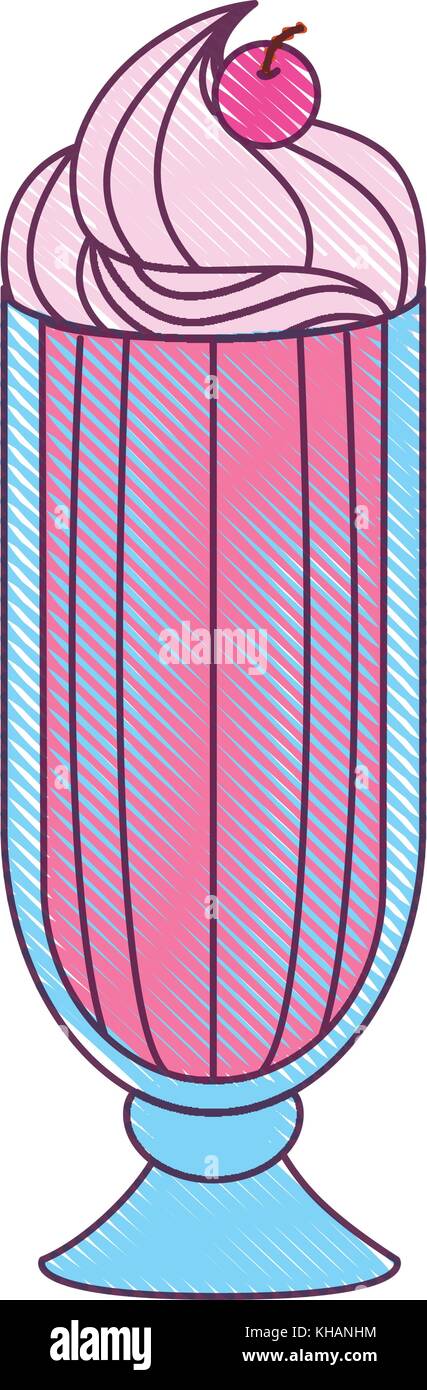 Milkshake of dessert and sweet food theme Isolated design Vector ...