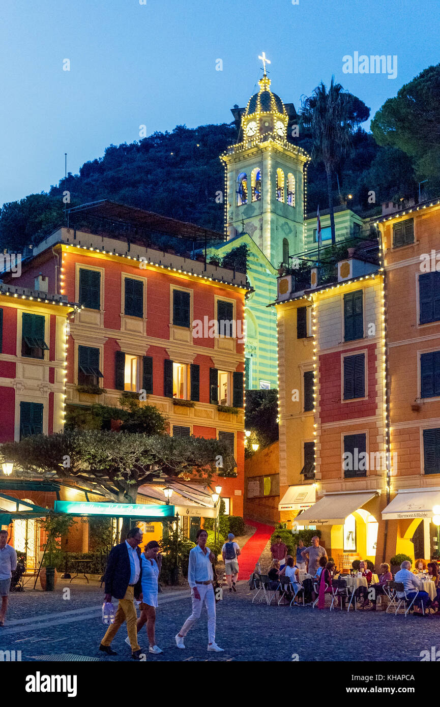 Italy. Liguria. Gulf of Tigullio, Italian Riviera. Portofino. The place ...