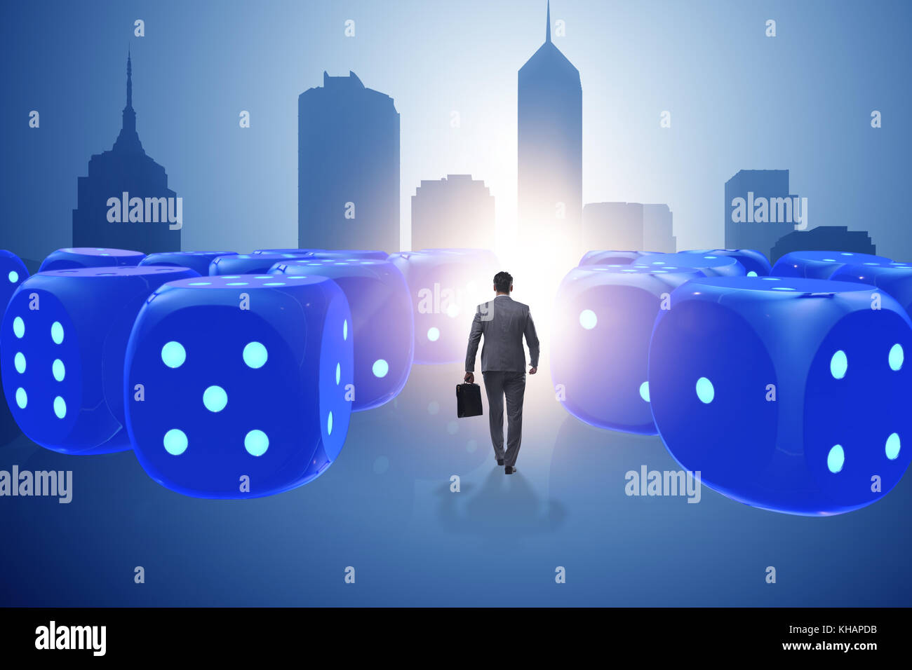 Businessman walking away from random chances of success Stock Photo - Alamy