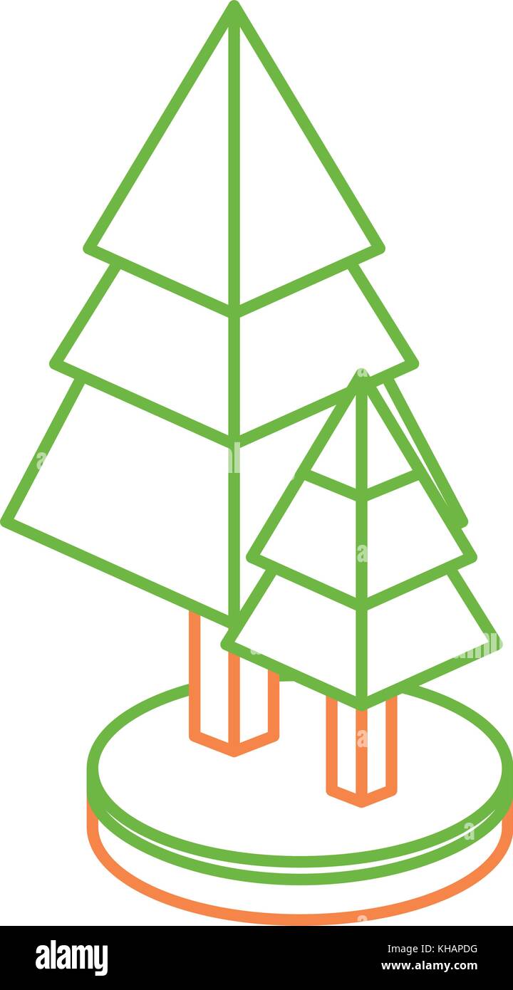 Isometric pine tree design Stock Vector Image & Art - Alamy