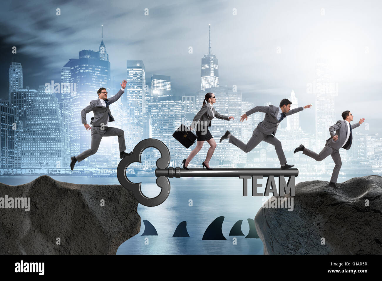 Business people in teamwork concept Stock Photo - Alamy