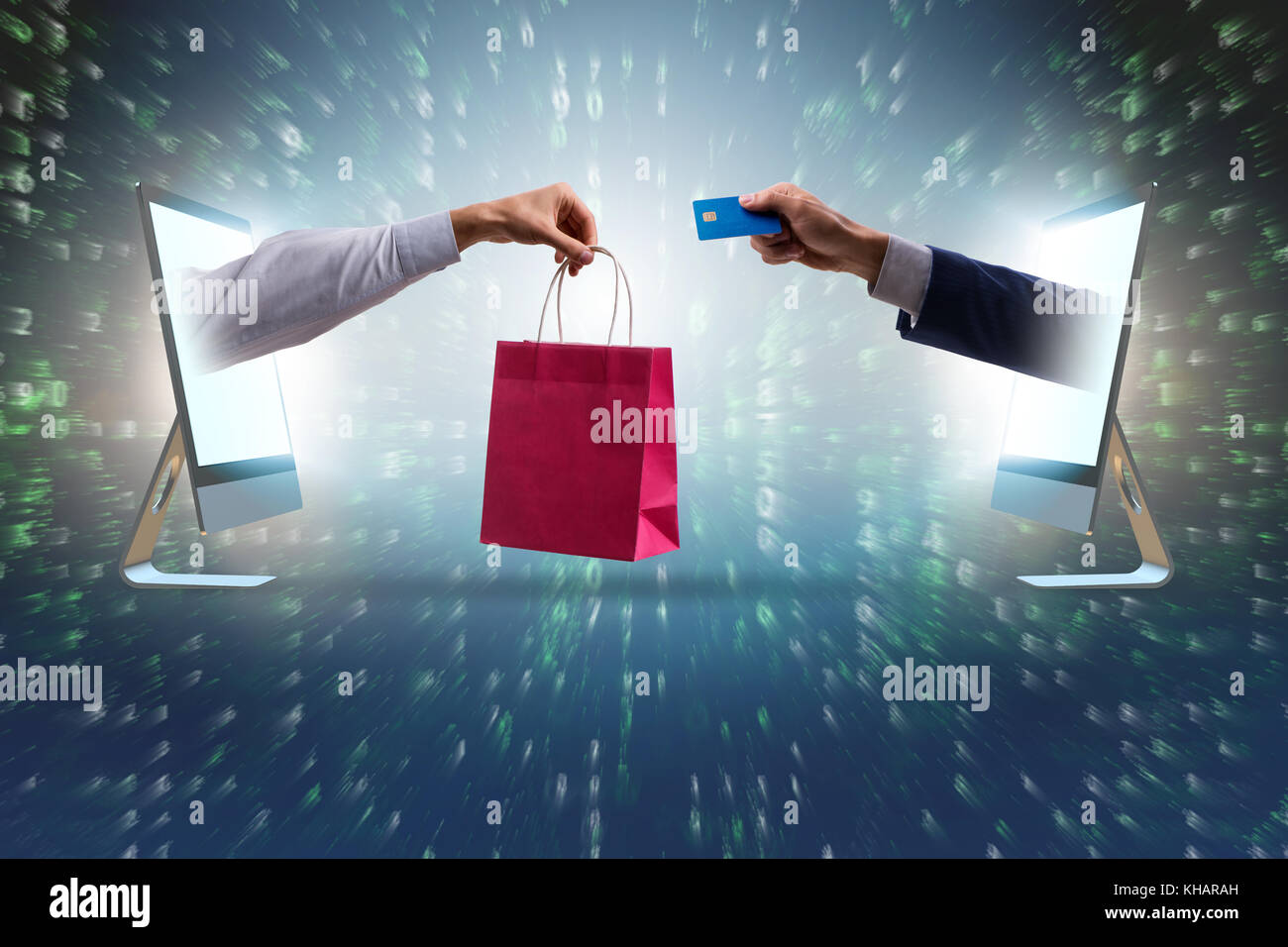 Online shopping through buying from internet Stock Photo - Alamy