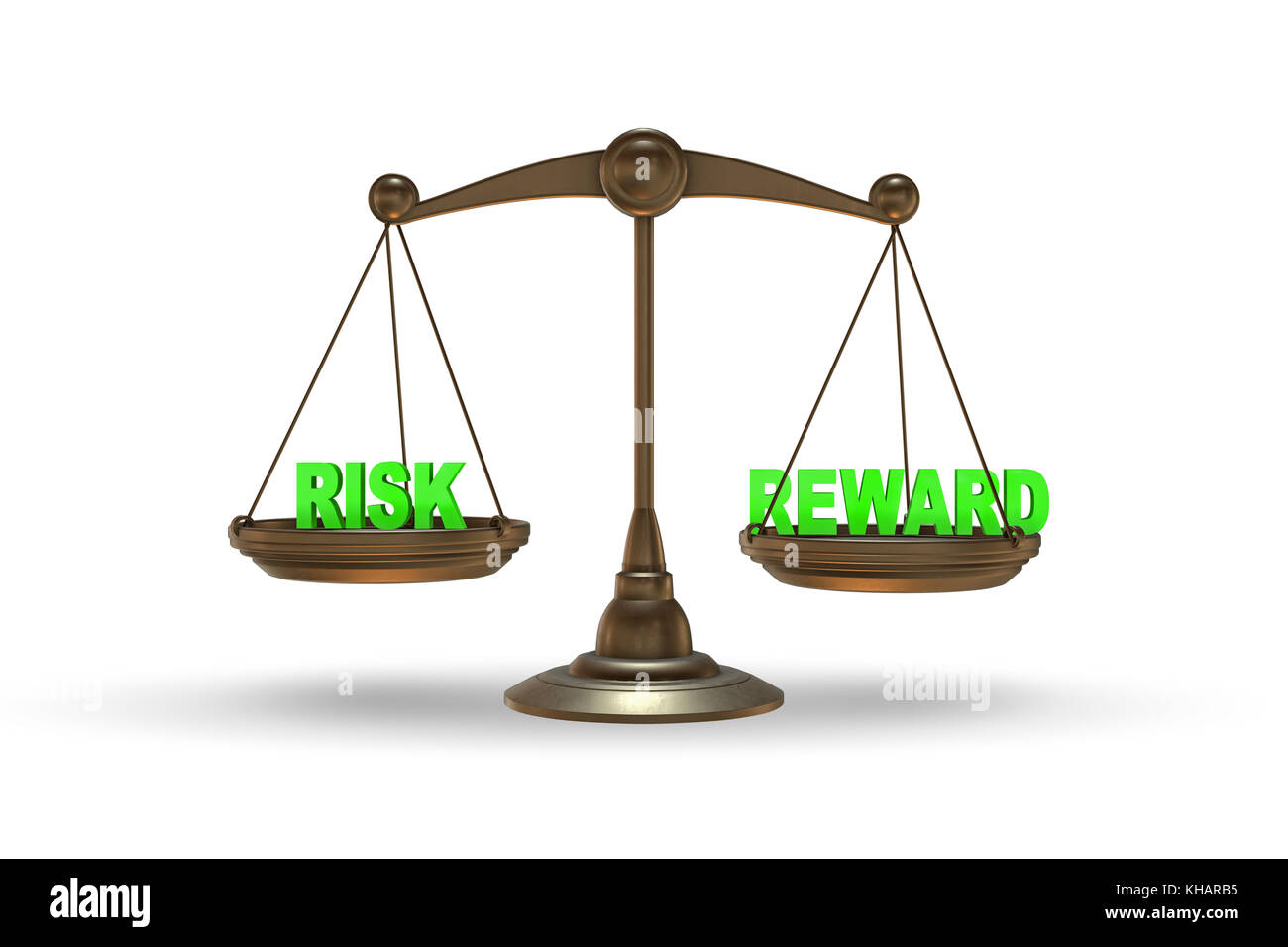 Scales in risk and reward concept- 3d rendering Stock Photo - Alamy