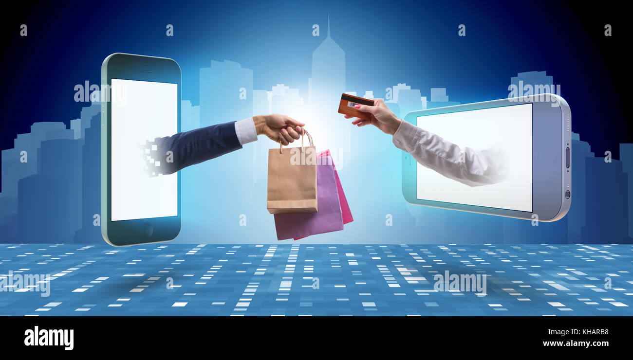 Online shopping through buying from internet Stock Photo - Alamy