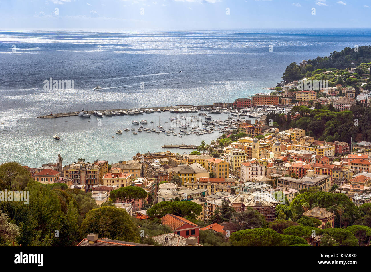 Europe.Italy. Liguria. Gulf of Tigullio, Italian Riviera. Aerial view ...