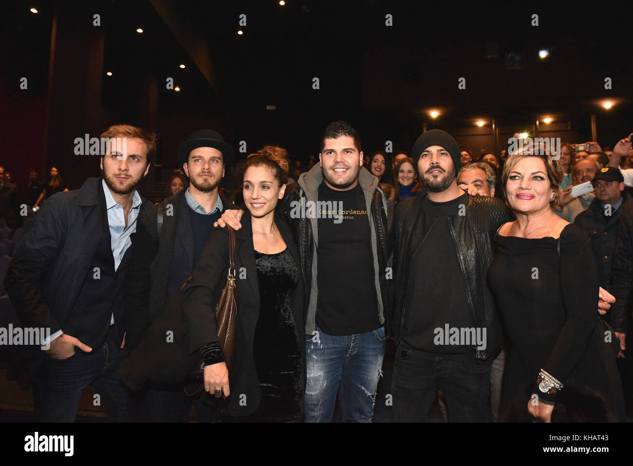 Napoli, Italy. 14th Nov, 2017. The cast of “Gomorra 3” from left in the ...
